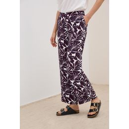 Cecil Damen Stoffhose "Style NEELE"mulberry rot, Gr. L, bedruckt, Web, Obermaterial: 100% Viskose, Hosen, Sommerhose mit grafischem Muster