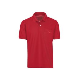 Poloshirt TRIGEMA "TRIGEMA Polohemd mit Brusttasche", Herren, Gr. 4XL, braun (kirsch), 100% Baumwolle, Basic, Shirts