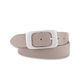 Bernd G&ouml;tz Lederg&uuml;rtel BERND G&Ouml;TZ "Lederg&uuml;rtel mit aparter, gro&szlig;fl&auml;chiger Designschlie&szlig;e", Damen, Gr. 90, helltaupe, Rindsleder, G&uuml;rtel Lederg&uuml;rtel
