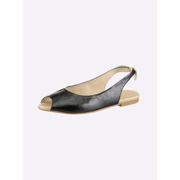 Heine Damen Ballerina, Gr. 40schwarz, sand, Synthetik, Schuhe