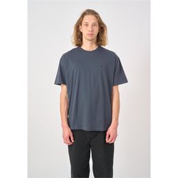 T-Shirt Cleptomanicx "Ligull Oversize", Herren, Gr. L, grau (dunkelgrau), 100% Baumwolle, bestickt, normal, Rundhals, Shirts T-Shirt, in lockerem Schnitt