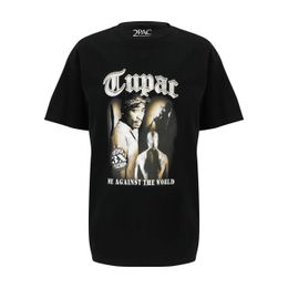 MisterTee Damen T-Shirt "MisterTee Herren Tupac MATW Sepia Oversize Tee"schwarz, Gr. XS, unifarben, 100% Baumwolle, Shirts