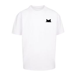 T-Shirt Merchcode "Merchcode Halloween - Cat Tee", Damen, Gr. XXL, weiß, 100% Baumwolle, bedruckt, oversize, Rundhals, Shirts T-Shirt