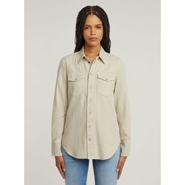 G-Star Raw Langarmshirt G-STAR "Slim Western Hemd", Damen, Gr. XS, gr&uuml;n tint gd, Obermaterial: 50% Baumwolle, 50% Baumwolle, Shirts Langarmshirt
