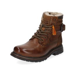 Schn&uuml;rstiefelette Dockers by Gerli "Dockers by Gerli Stiefelette Leder", Damen, Gr. 40, tan, Leder, Schuhe Schn&uuml;rstiefelette