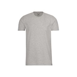 T-Shirt TRIGEMA "TRIGEMA Slim Fit T-Shirt aus DELUXE Baumwolle", Damen, Gr. L, grau (grau, melange), 100% Baumwolle, Basic, Shirts T-Shirt