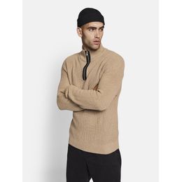 REDEFINED REBEL EST. 2013 Rundhalspullover REDEFINED REBEL "Redefined Rebel Knit RRAxton Knit REGULAR FIT", Damen, Gr. M, beige (sand melange), Strick, other fibres, lang, R&uuml;ckenausschnitt, Pullover Rundhalspullover