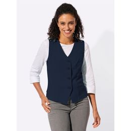 Inspirationen Damen Shirtwestedunkelblau, Gr. 52, unifarben, 58% Viskose, 36% Polyamid, 6% Elasthan, Westen