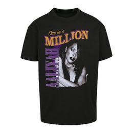 MisterTee Damen T-Shirt "MisterTee Unisex Aaliyah One In A Million Oversize Tee"schwarz, Gr. L, unifarben, 100% Baumwolle, Shirts
