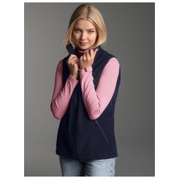 Fleeceweste TRIGEMA "TRIGEMA Fleeceweste", Damen, Gr. L, blau (navy), 100% Polyester, Westen Fleeceweste