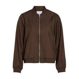 Blouson Vila "VIPAPAYA L/S BOMBER JACKET - NOOS", Damen, Gr. 34, coffee bean, Web, Obermaterial: 100% Polyester, unifarben, regular fit normal, Rundhals, Jacken Blouson