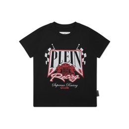 T-Shirt Philipp Plein "Racing Verziert", Jungen, Gr. 16, 0213, schwarz, rot, Obermaterial: 100% Baumwolle, Shirts T-Shirt