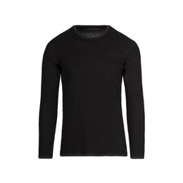 Longsleeve TRIGEMA "TRIGEMA Langarm Funktionsshirt", Herren, Gr. 3XL, schwarz, Aussenseite: 100% Baumwolle, Innenseite: 66% Baumwolle, 22% Polyester, 12% Siberf&auml;den, Shirts