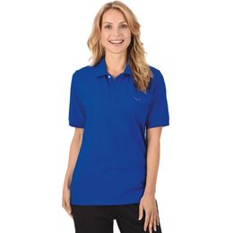 Poloshirt TRIGEMA "TRIGEMA Poloshirt DELUXE Piqué", Damen, Gr. L, blau (royal), 100% Baumwolle, Basic, Shirts