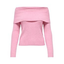 Only Damen Strickpullover "ONLKATIA LIFE LS OFF SHOULDER KNT NOOS"wild orchid detail:melange, Gr. XL, meliert, Strick, Obermaterial: 50% Viskose, 27%