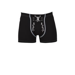 Boxer TRIGEMA "TRIGEMA Pants mit Hirsch", Herren, Gr. 3XL, 1 Stk., schwarz, 95% Baumwolle, 5% Elasthan, Unterhosen Unterhose Boxershort Unterwäsche
