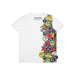 T-Shirt Philipp Plein "Smile", Jungen, Gr. 10, 01, wei&szlig;, Obermaterial: 100% Baumwolle, Shirts T-Shirt