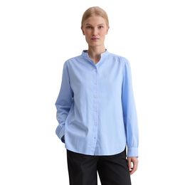 Marc O'Polo Langarmbluse MARC O'POLO "aus softem Baumwoll-Satin", Damen, Gr. 44, sunny sea, Obermaterial: 100% Baumwolle, unifarben, relaxed fit normal, Manschette, Blusen