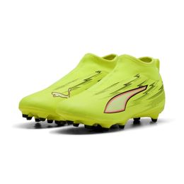Fu&szlig;ballschuh Puma "ULTRA 6 MATCH+ FG/AG Fu&szlig;ballschuhe ohne Schn&uuml;rung Jugendliche", Kinder, Gr. 29, gelb alert schwarz glowing rot lime squeeze, Obermaterial: Textil, Synthetik; Futter: Textil, Synthetik; Innensohle: Textil; Laufsohle: Synthetik, Schuhe Fu&szlig;ballschuh