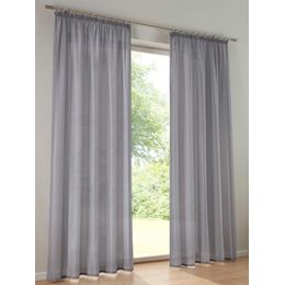Gardine HEINE HOME Gr. 2, grau (silbergrau), B:140cm H:175cm, Polyester, Gardinen, Gardine