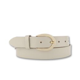 Bernd G&ouml;tz Lederg&uuml;rtel BERND G&Ouml;TZ "Lederg&uuml;rtel mit aparter fl&auml;chiger Goldschlie&szlig;e", Damen, Gr. 100, creme, Rindsleder, G&uuml;rtel Lederg&uuml;rtel