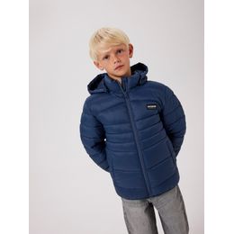 Steppjacke name it "NKMMARBLE JACKET PB", Jungen, Gr. 146, blau (spellbound), Web, Obermaterial: 100% Nylon, unifarben, regular fit normal, Jacken Steppjacke