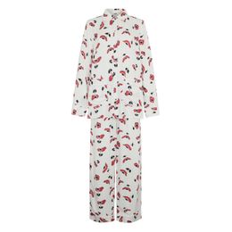 Lily & Lionel Pyjama LILY AND LIONEL "Evie Long Sleeve Print Pyjama Set Damen", Damen, Gr. L, cream, 100% Viskose, Homewear-Sets Pyjama