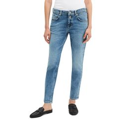 Marc O'Polo Boyfriend-Jeans MARC O'POLO "aus Bio-Baumwoll-Mix", Damen, Gr. 29, L&auml;nge 34, blau (very light blau wash), Obermaterial: 98% Baumwolle, 2% Elasthan, unifarben, l&auml;ssig geschnitten kn&ouml;chellang, Jeans