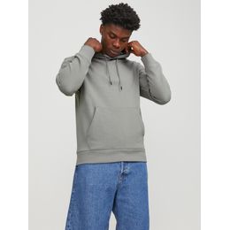 Jack & Jones Kapuzensweatshirt JACK & JONES "JJESTAR BASIC SWEAT HOOD NOOS", Jungen, Gr. L, grau (ultimate grau), angeraute Sweatware, Obermaterial: 70% Baumwolle, 30% Polyester, unifarben, relaxed fit, Rundhals, Rippb&uuml;ndchen, Sweatshirts, mit Rippb&uuml;ndchen
