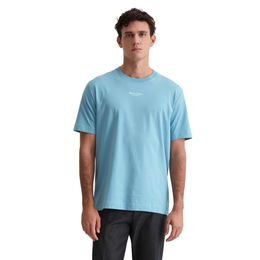 Marc O'Polo T-Shirt MARC O'POLO "aus reiner Bio-Baumwolle", Damen, Gr. M, blau dawn, Obermaterial: 100% Baumwolle, unifarben, Basic, regular fit, Rundhals, Shirts T-Shirt