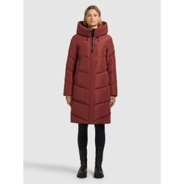 Steppmantel Khujo "JANGE", Damen, Gr. L, rot (dunkelrot), 100% Polyester, unifarben, loose fit, eingesetzt elastischer Bund, M&auml;ntel Steppmantel