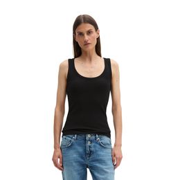Marc O'Polo MARC O'POLO Damen T-Shirt "aus elastischem Rippjersey"schwarz, Gr. XS, unifarben, Obermaterial: 97% Baumwolle, 3% Elasthan, Shirts