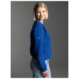 Sweatshirt TRIGEMA "TRIGEMA Sweatshirt", Damen, Gr. M, blau (royal), 70% Baumwolle, 30% Polyester, Basic, Sweatshirts Sweatshirt
