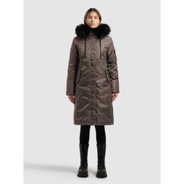 Kurzmantel Khujo "JILLA", Damen, Gr. XS, potter braun, 100% Polyamid, unifarben, eingesetzt Rippb&uuml;ndchen mit Windstopper, M&auml;ntel Kurzmantel