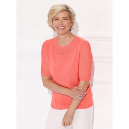 Ajourpullover CLASSIC "Ajour-Pullover", Damen, Gr. 52, flamingo, 100% Polyacryl, unifarben, Pullover