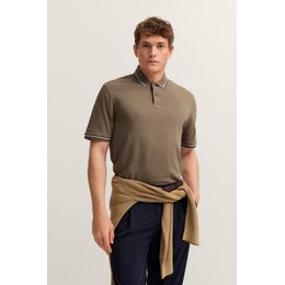 Poloshirt Bugatti "Modern Fit", Herren, Gr. L, beige (60, taupe), 100% Baumwolle, unifarben, normal, ohne Ausschnitt, Rippbündchen, Shirts, Basic Essential aus Baumwolle