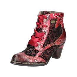 Schn&uuml;rstiefelette Laura Vita "Laura Vita Stiefelette Leder/Textil", Damen, Gr. 37, pink, rot, Leder, Textil, Schuhe Schn&uuml;rstiefelette