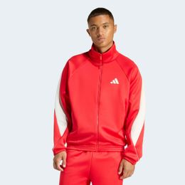 Rollkragenpullover adidas Sportswear "M STADIUM TT", Herren, Gr. L, pure ruby, sanftes weiß, crystal linen, Obermaterial: 67% Polyester, 33% Baumwolle, Pullover Rollkragenpullover