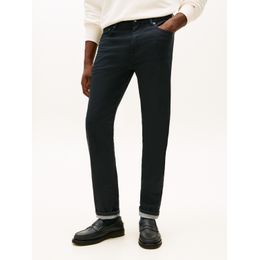 Straight-Jeans Tommy Hilfiger "DENTON Slim Straight Fit", Herren, Gr. 40, L&auml;nge 32, brent schwarz, Denim/Jeans, Obermaterial: 93% Baumwolle, 5% Elastomultiester, 2% Elasthan, gerade lang, Jeans Straight-Jeans