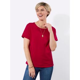 Classic Basics Damen Rundhalsshirt "Halbarmshirt"rot, Gr. 36, unifarben, 100% Baumwolle, Shirts