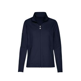 Sweatjacke TRIGEMA "TRIGEMA Jacke mit funkelnden Strass-Steinen", M&auml;dchen, Gr. XXL, blau (navy), 55% Polyester, 45% Baumwolle, Sweatjacken Sweatjacke