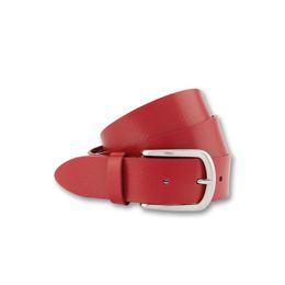 Bernd G&ouml;tz Lederg&uuml;rtel BERND G&Ouml;TZ "Lederg&uuml;rtel mit silberner Halbschlie&szlig;e", Damen, Gr. 100, rot, Rindsleder, G&uuml;rtel Lederg&uuml;rtel