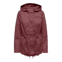 Parka Only "ONLLORCA LIFE CANVAS PARKA CC OTW", Damen, Gr. L, rose braun, Web, Obermaterial: 80% Polyester, 20% Baumwolle, unifarben, regular fit hüftlang, Jacken Parka