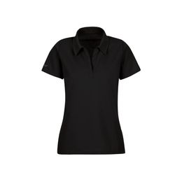 Poloshirt TRIGEMA "TRIGEMA Poloshirt ohne Knopfleiste", Damen, Gr. L, schwarz, 100% Baumwolle, Basic, Shirts