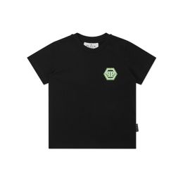 T-Shirt Philipp Plein "Iconic Plein", Jungen, Gr. 14, 0205, schwarz, gr&uuml;n, Obermaterial: 100% Baumwolle, Shirts T-Shirt