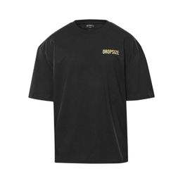T-Shirt DROPSIZE "Dropsize Dropsize Heavy Oversize Rise Above T-Shirt", Damen, Gr. S, schwarz, 70% Baumwolle, 30% Polyester, bedruckt, loose fit, Rundhals, Shirts T-Shirt