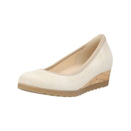 Keilpumps Gabor COMFORT "Gabor Comfort Pumps Leder", Damen, Gr. 38, cream, Leder, Schuhe