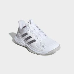 Damen Indoorschuh "COURT FLIGHT", adidas Performance, Gr. 39cloud wei&szlig;, grau four, grau two, Synthetik, Textil, Schuhe