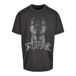 T-Shirt "Upscale by Mister Tee Unisex Tupac Up Oversize Tee", Damen, Gr. L, charcoal, 100% Baumwolle, UPSCALE BY MISTER TEE, unifarben, oversize, Rundhals, Shirts T-Shirt
