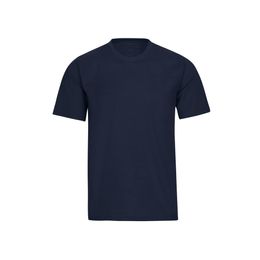 T-Shirt TRIGEMA "TRIGEMA T-Shirt DELUXE Baumwolle", Damen, Gr. L, blau (navy), 100% Baumwolle, Basic, Shirts T-Shirt